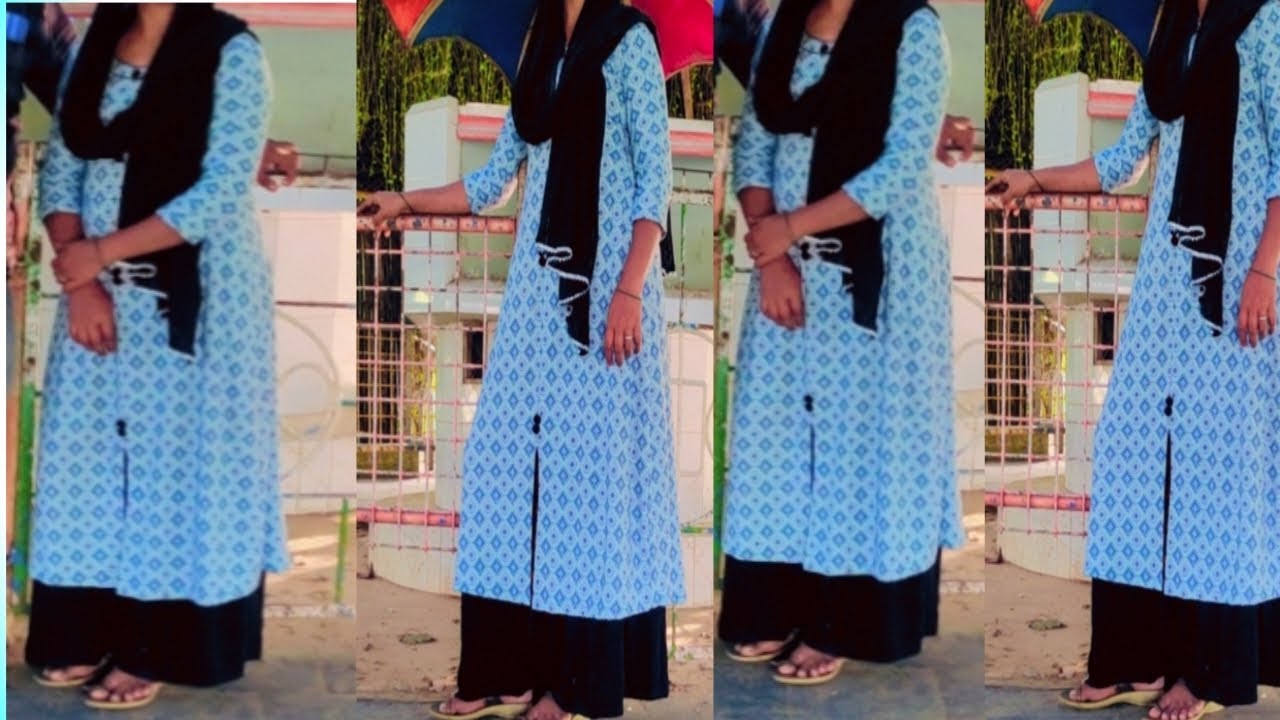 front open kurti cutting and stitching// Designer front slit kurti ...