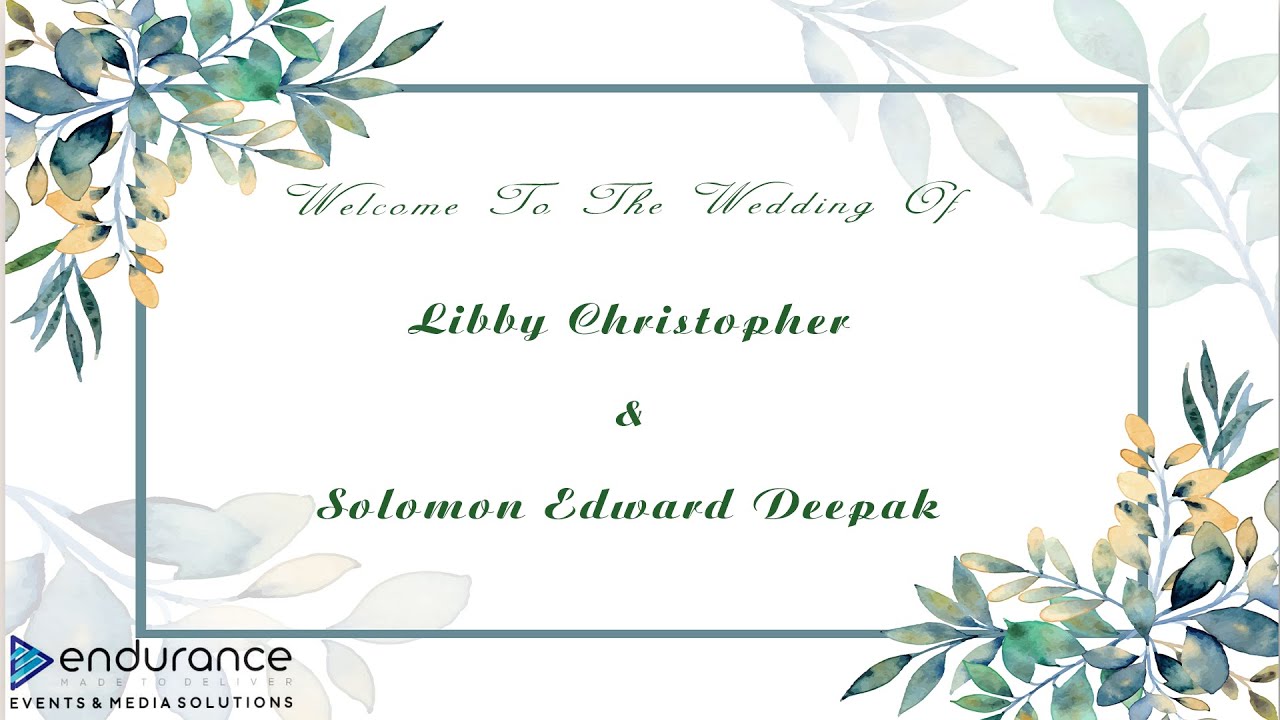 Libby Christopher Weds Solomon Edward Deepak Live - YouTube