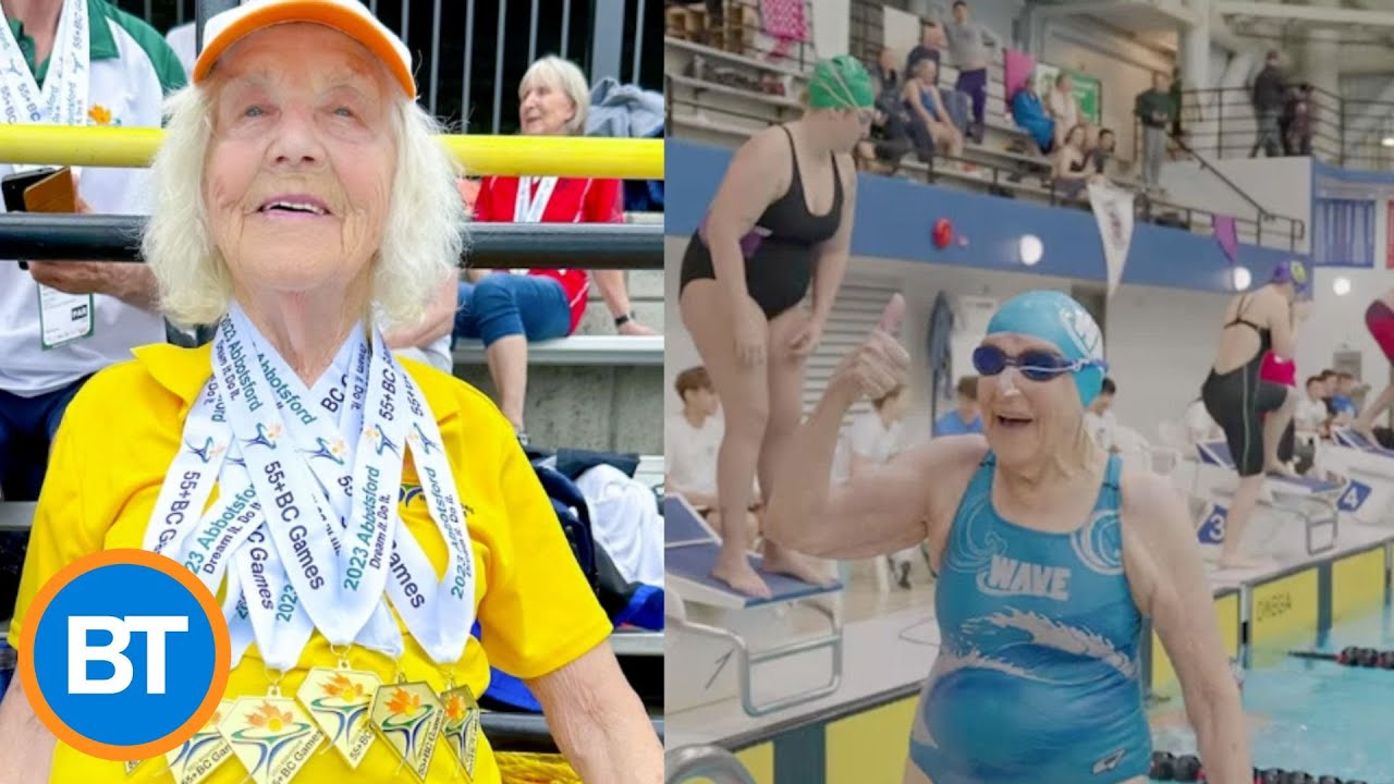 This 99 year old swimmer just broke a MAJOR world record - YouTube
