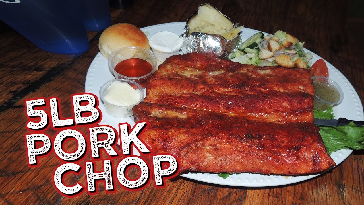 T's Massive 5lb "Redneck" Pork Chop Challenge in Lebanon, Missouri ...