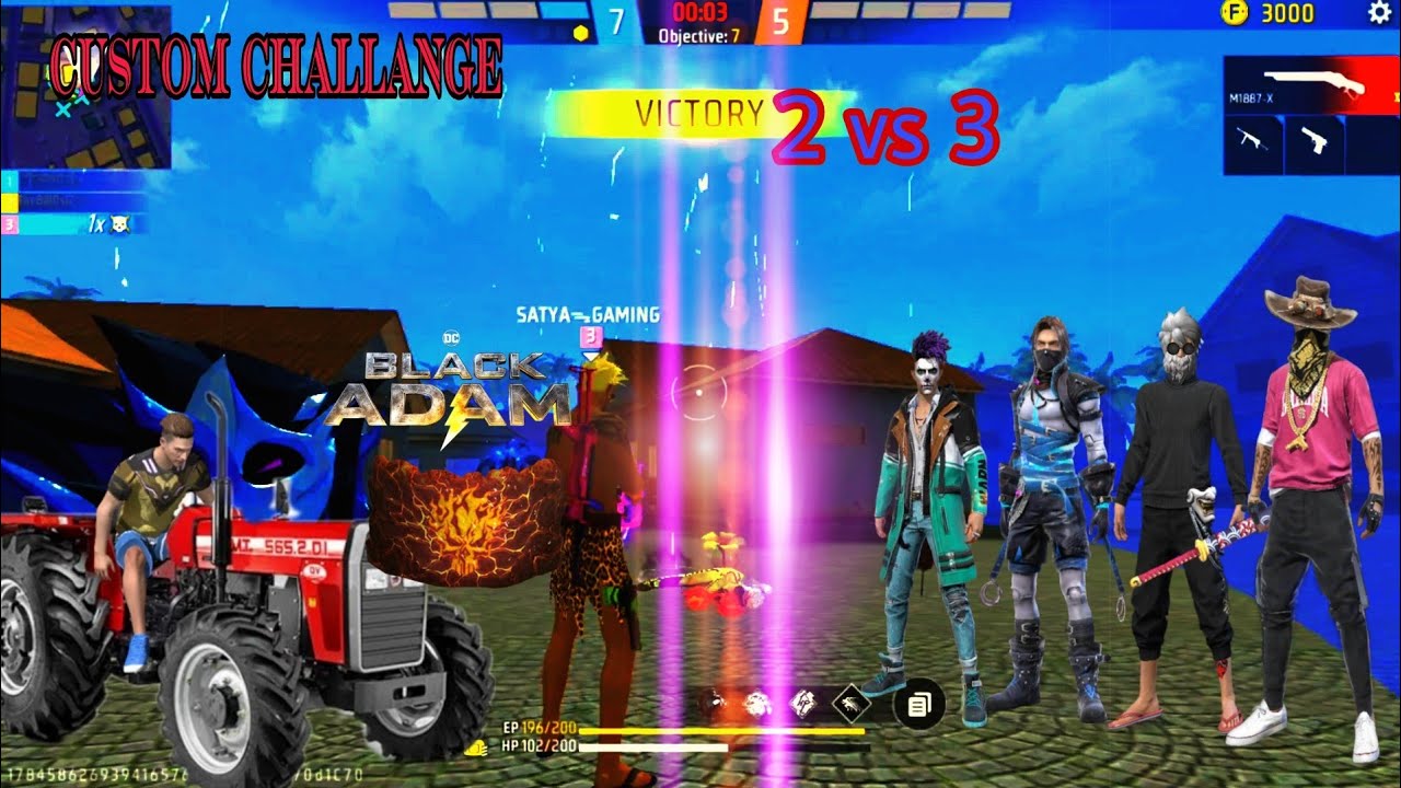 Free fire custom game play 😎 pc player vs phone plyer !! two vs three🙄# ...