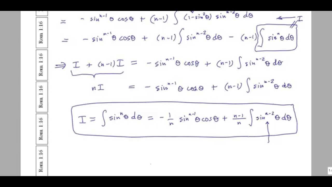 Integral of sin^n - YouTube