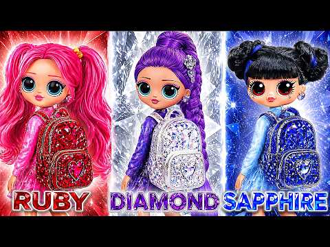 K-Pop Demon Hunters: Diamond, Ruby & Sapphire Fashion for Huntrix School Glow Up! DIYs for Dolls