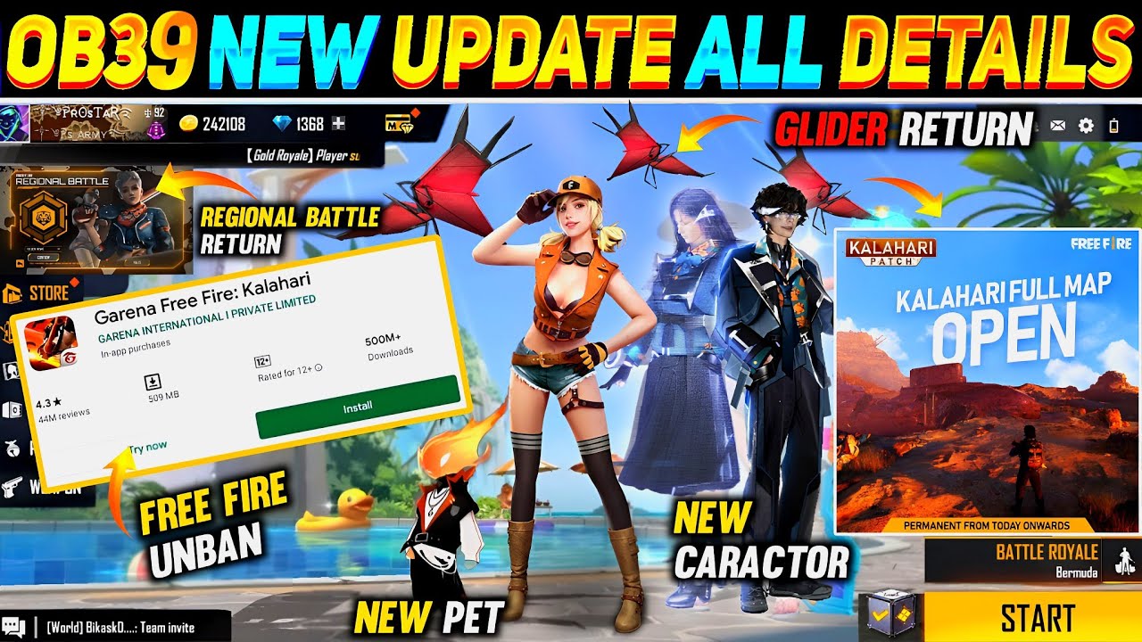 Ob39 Update free fire full Details | 23 March patch update | Free Fire ...