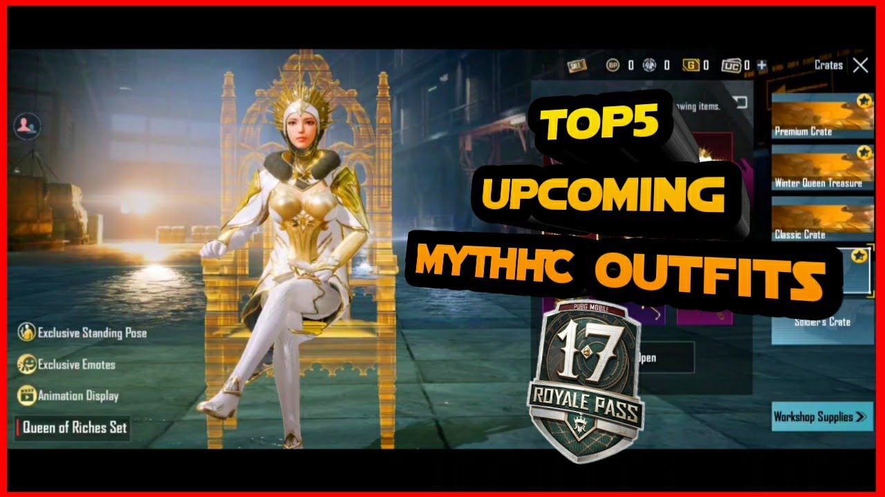 Top 5 Upcoming Mythic Outfits In pubg Mobile 2021 SAMSUNG,A3,A5,A6,A7 ...