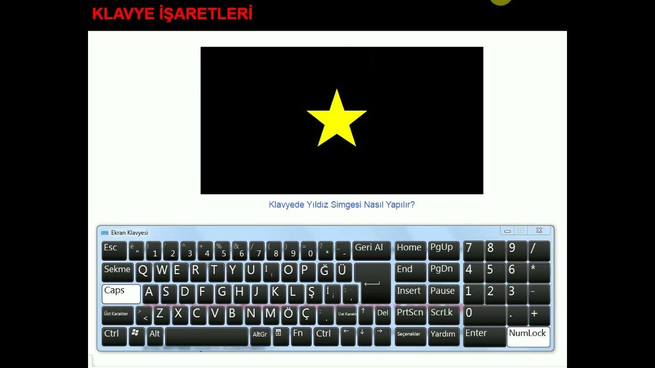 Klavyede Yıldız ★ Simgesi Nasıl Yapılır? How to Make Star ★ Icon on ...