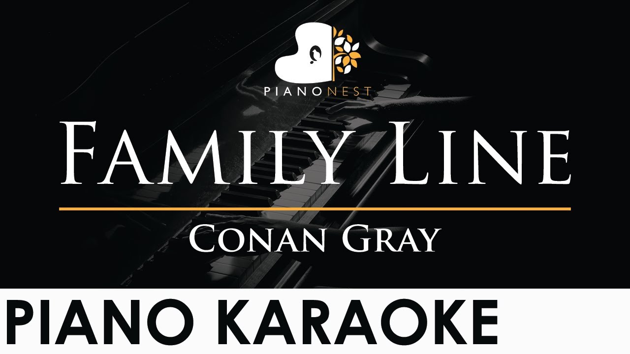 Conan Gray - Family Line - Piano Karaoke Instrumental Cover with Lyrics ...