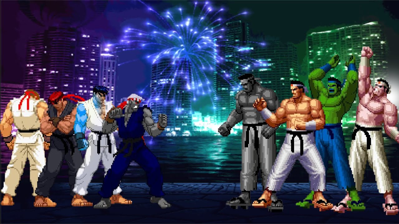 [KOF Mugen] Ryu Team vs Goro Daimon Team - YouTube