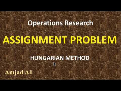 (2 of 2) Assignment Problem - Hungarian Method - YouTube