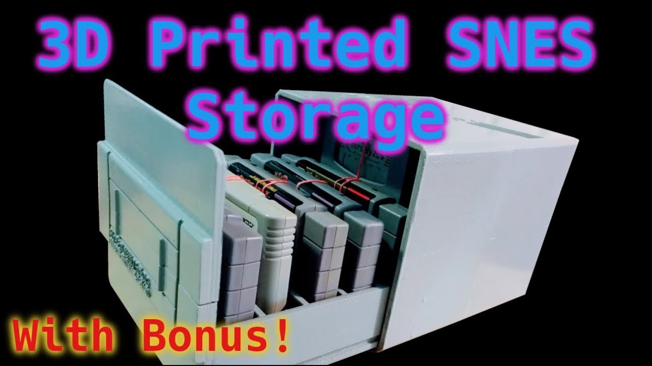 3D Printed SNES Cart Storage with bonus - YouTube