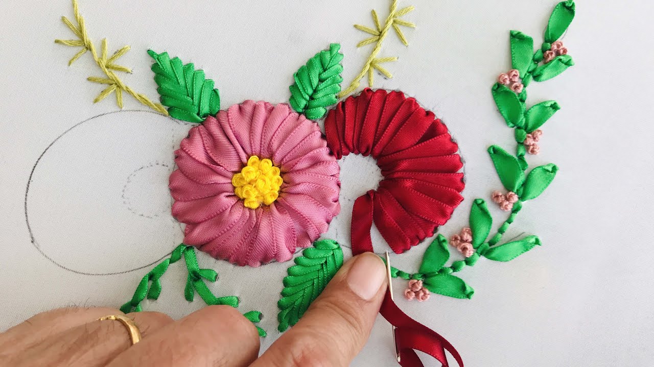 Hand Embroidery: Ribbon Embroidery - Embroidery For Bedsheet ...