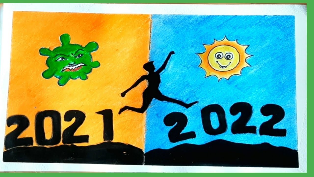 How to draw New year 2022 ll Happy New Year drawing ll 546 - YouTube