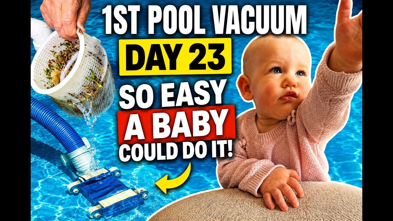 **First Pool Vacuum After New Finish Startup | Day 23 Pool Maintenance ...