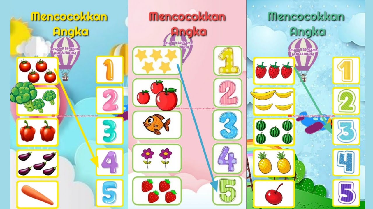 Belajar Berhitung Mencocokkan Angka | Belajar Anak Sehari-hari 💖 ...