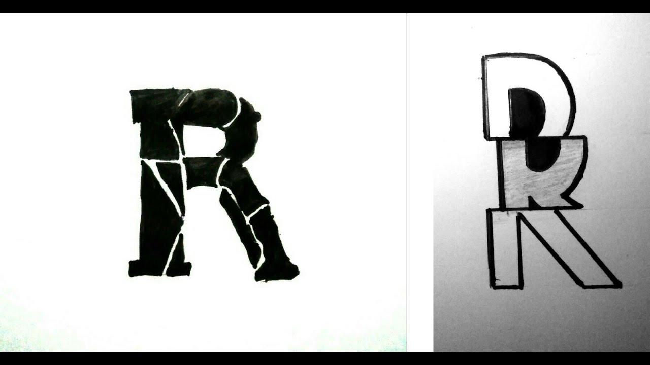 Broken Letters || How to draw broken letters || easy drawing - YouTube