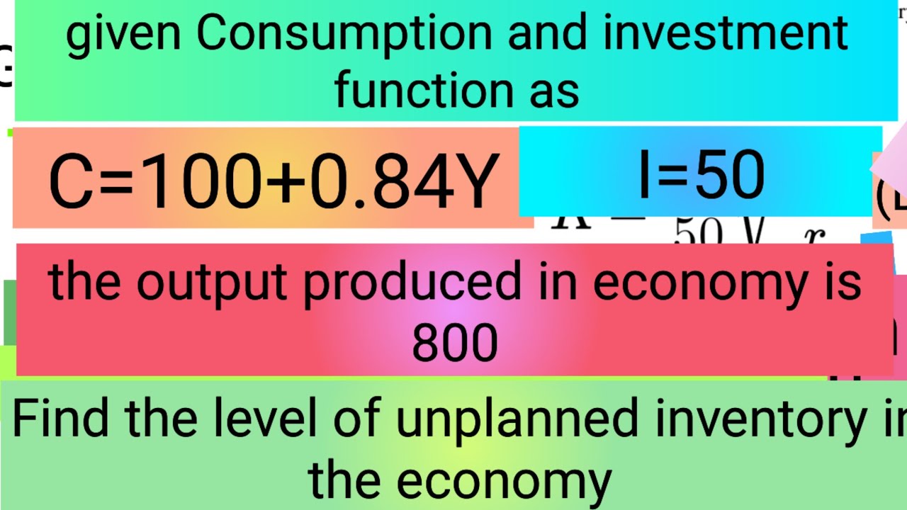 unplanned inventory from consumption function and investment - YouTube