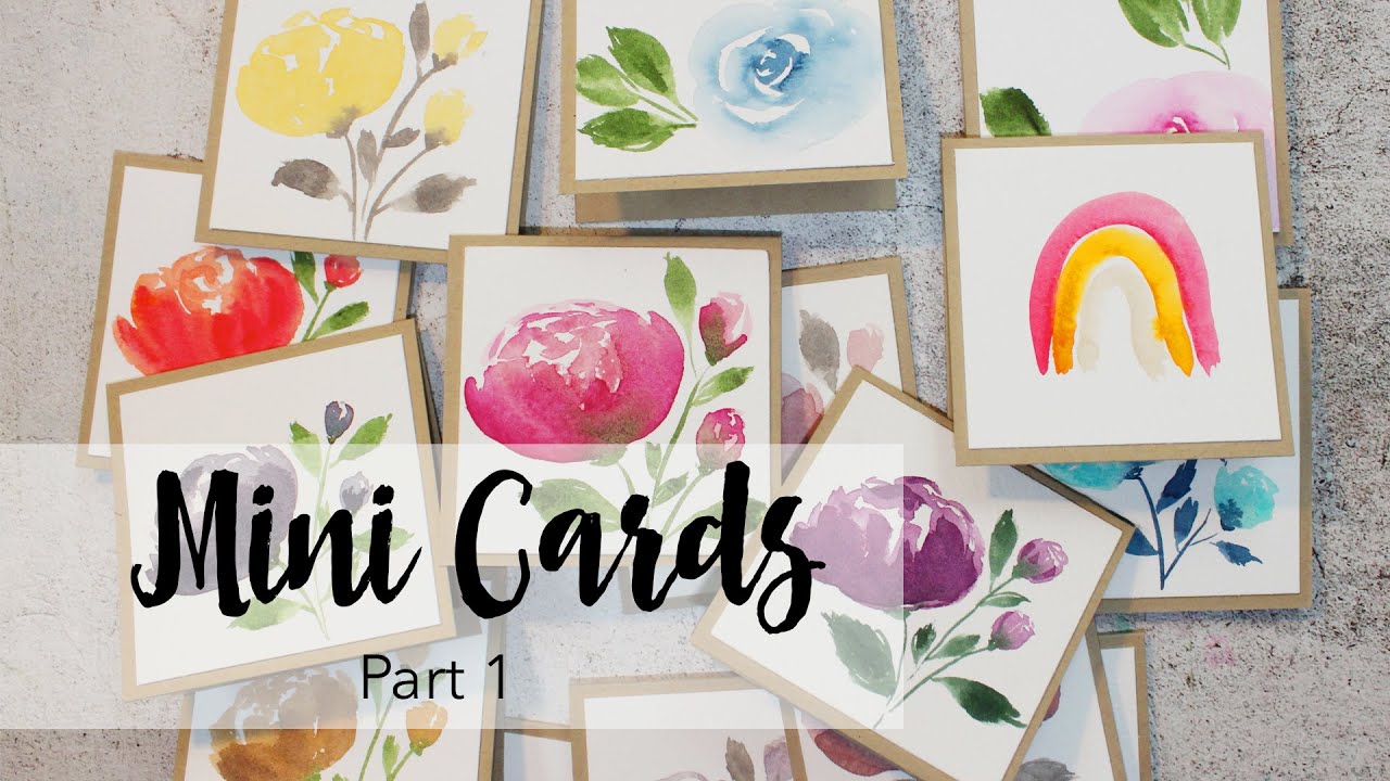 Watercolor Mini Cards (part 1) - YouTube