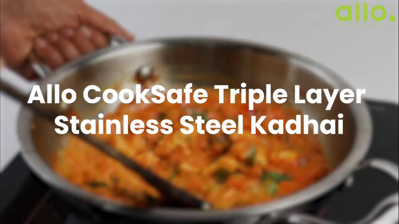 Allo CookSafe Triply Kadhai | Triple Layer Stainless Steel | Allo ...