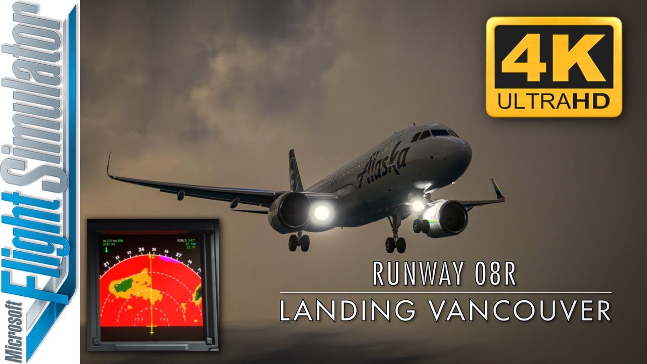 4K ULTRA GRAPHICS | EXTREME WEATHER landing Vancouver Canada🇨🇦 ...