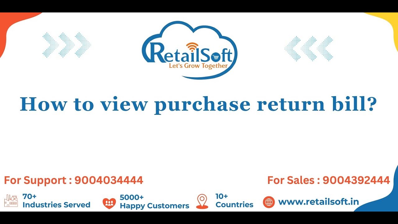 How to view purchase return bill in Retailsoft? - YouTube