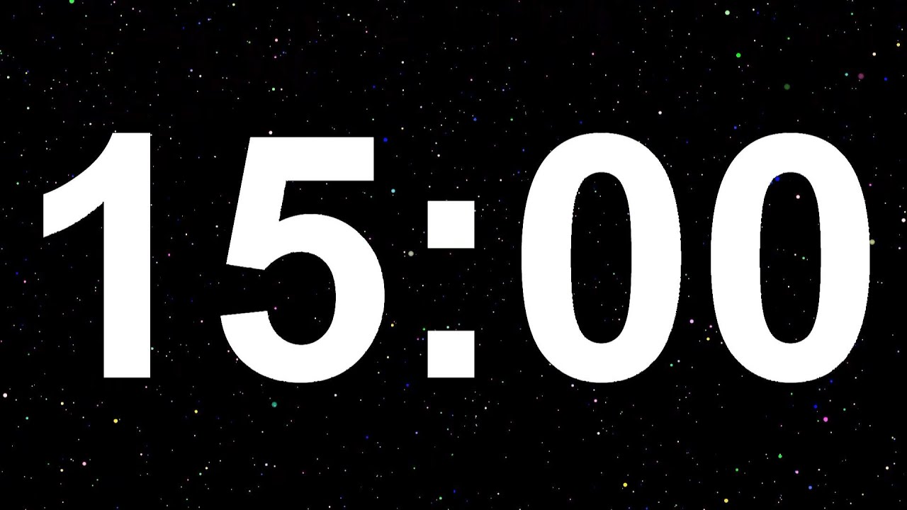 15 Minute Timer - Big Numbers - Sound at end - Space Warp - 15 Minutes ...