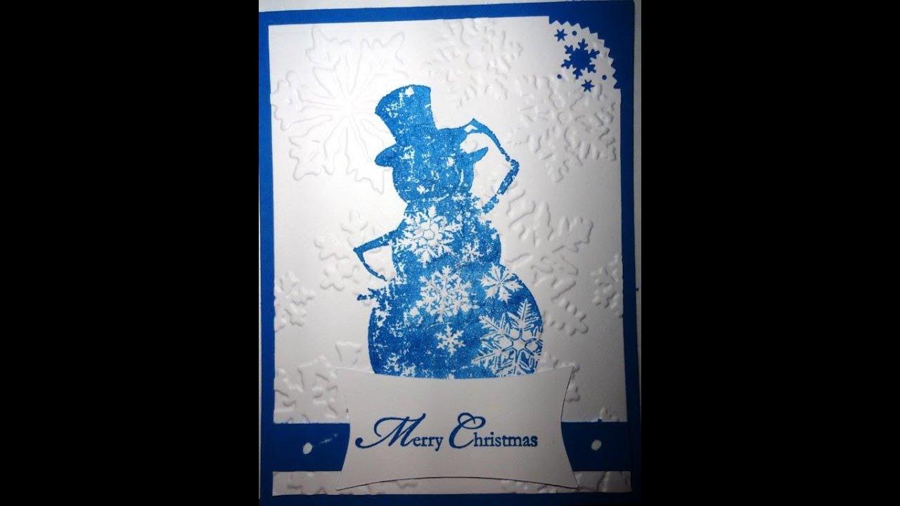 How to make Snowman with 4 layers of snow flakes Christmas Card - YouTube