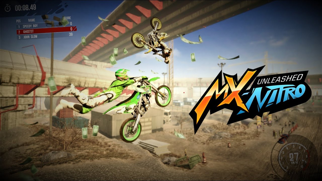MotoCross - MX Nitro Unleashed - AWESOME Stunt & NEW TRICKS ...