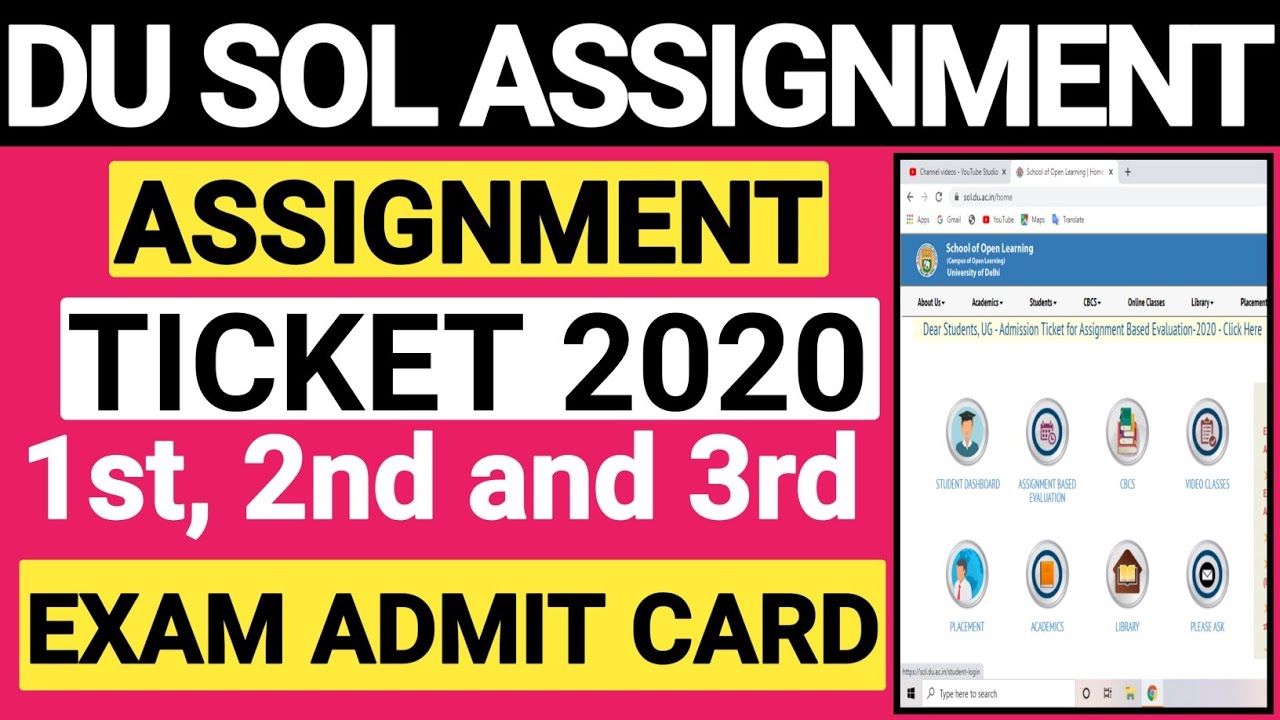 1st,2nd year du sol assignment | du sol notice |du sol assignment kaise ...