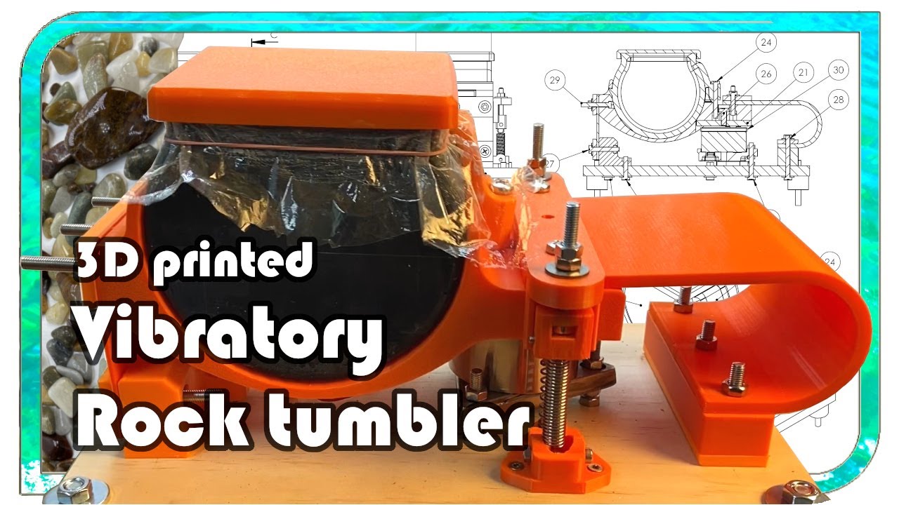 3D printed Vibration Rock Tumbler with magnetic drive - YouTube