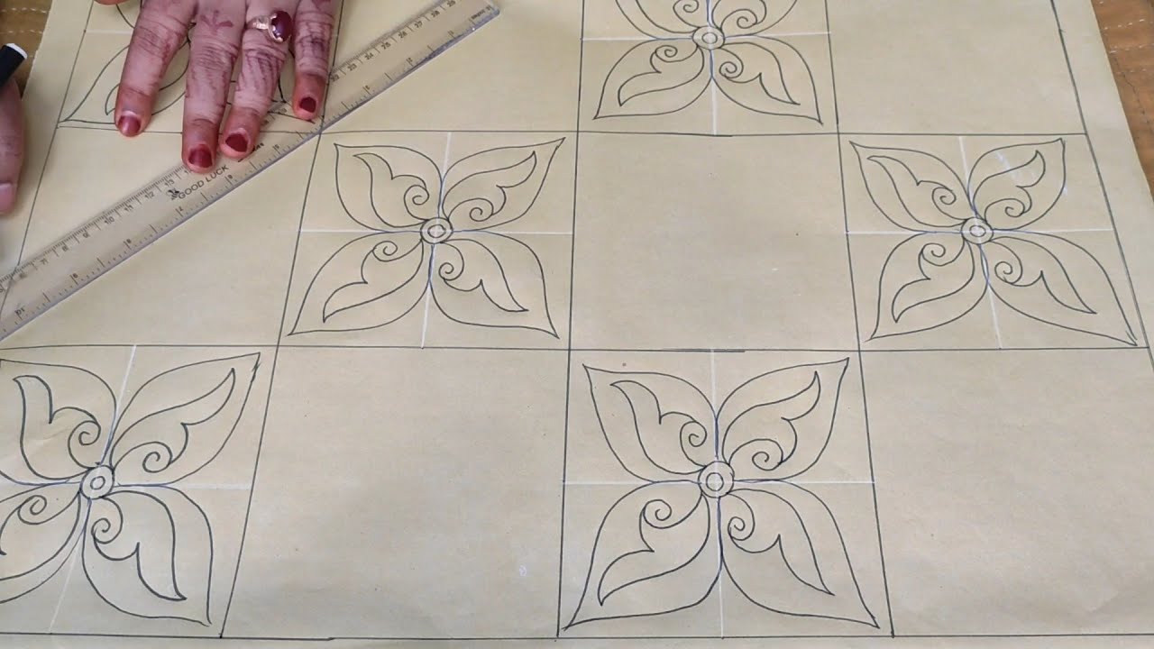 how to draw nakshi kantha tutorial//how to draw paper art//nokshi katha ...