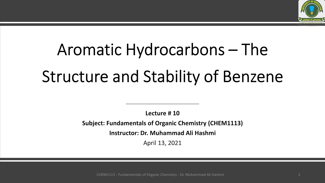 CHEM1113 | Lecture 10 | Structure And Stability Of Benzene - YouTube