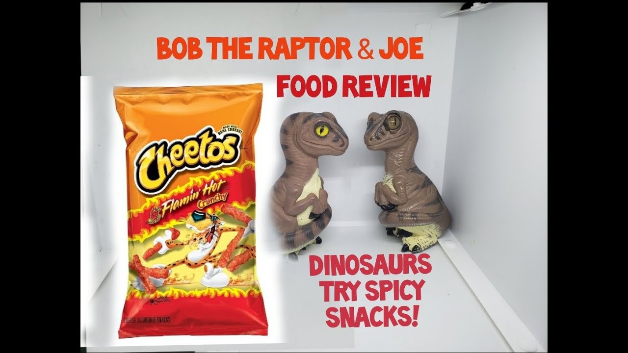 Flaimin Hot Cheetos Food Review by Bob the Raptor & Joe Dinosaurs try ...