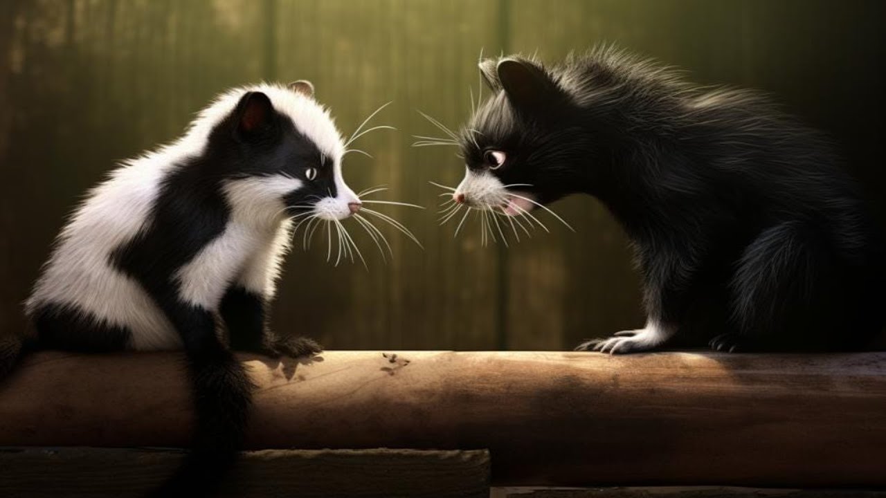 The Skunk and the Cat - YouTube
