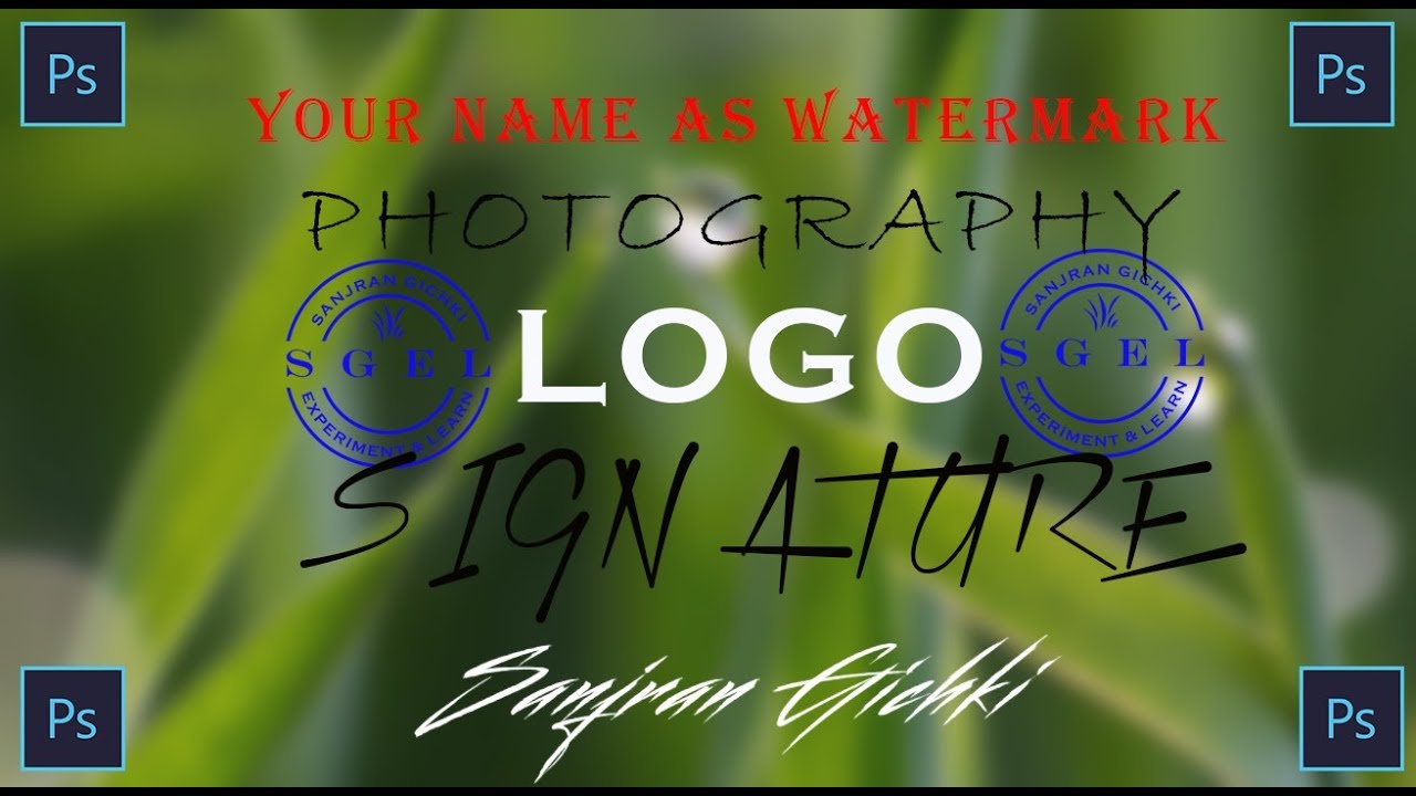 Name/Signature Into a Watermark in Photoshop- Easy and Simple - YouTube