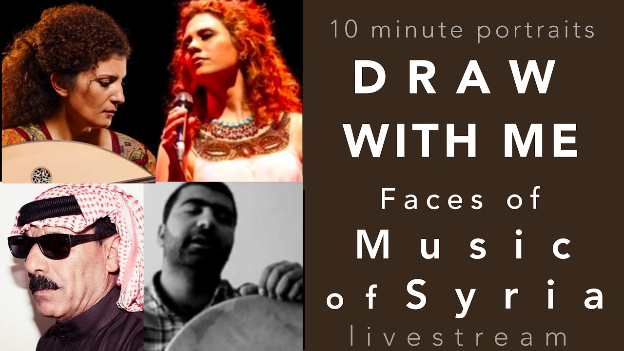 Draw With Me! 10 minute Portraits - faces of Music of Syria - YouTube