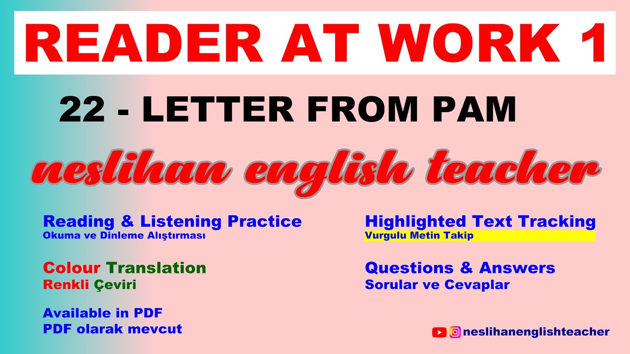 22 - Reader at work 1- Letter From Pam - English reading&listening ...