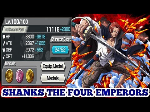 SHANKS THE FOUR EMPERORS GAMEPLAY | ONE PIECE BOUNTY RUSH | OPBR - YouTube