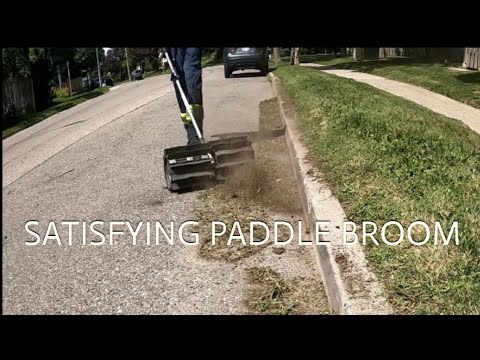 SATISFYING paddle broom cleaning | Sped up compliation! - YouTube