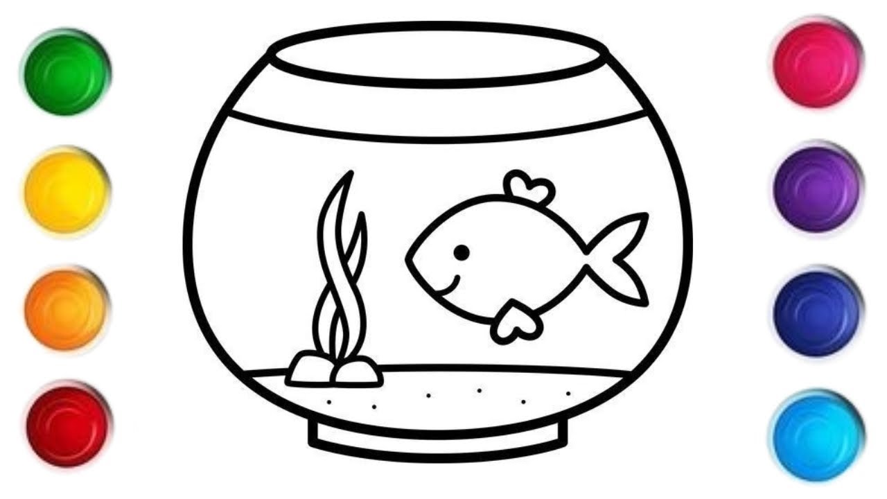 Simple & Easy Fish Tank Aquarium Drawing, Coloring & Painting For Kids ...