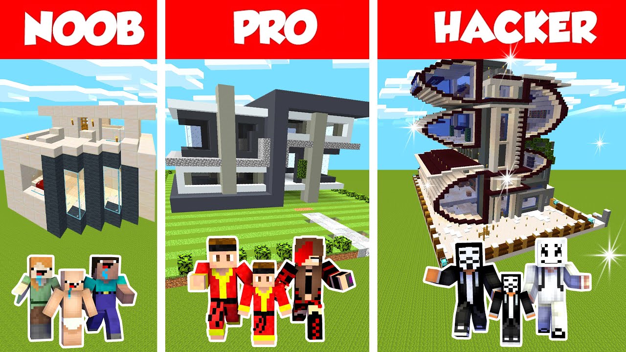 Minecraft NOOB vs PRO: Luxurious Vs. Villa HOUSE BUILD CHALLENGE ...