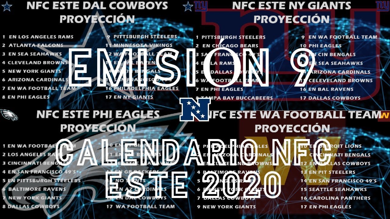 EMISIÓN 9 CALENDARIO NFL 2020 PREDICCIONES NFC ESTE - YouTube