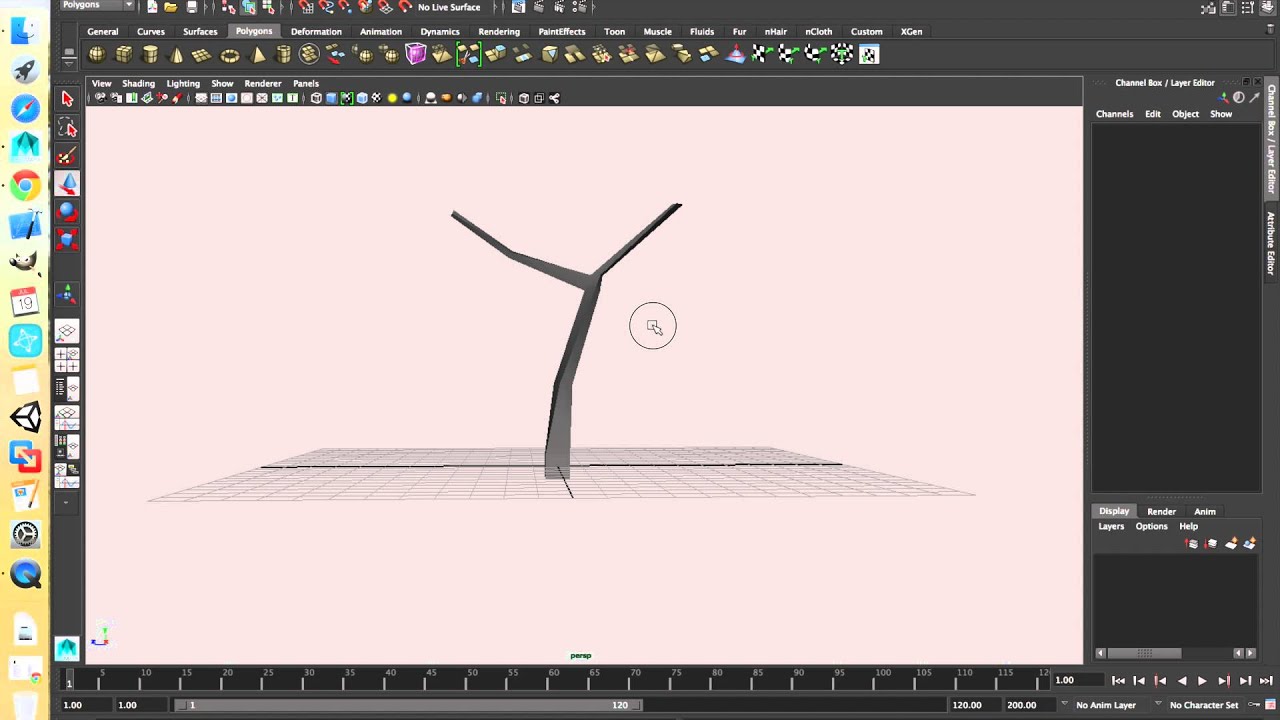 Modeling 3D lowpoly tree in Maya - YouTube