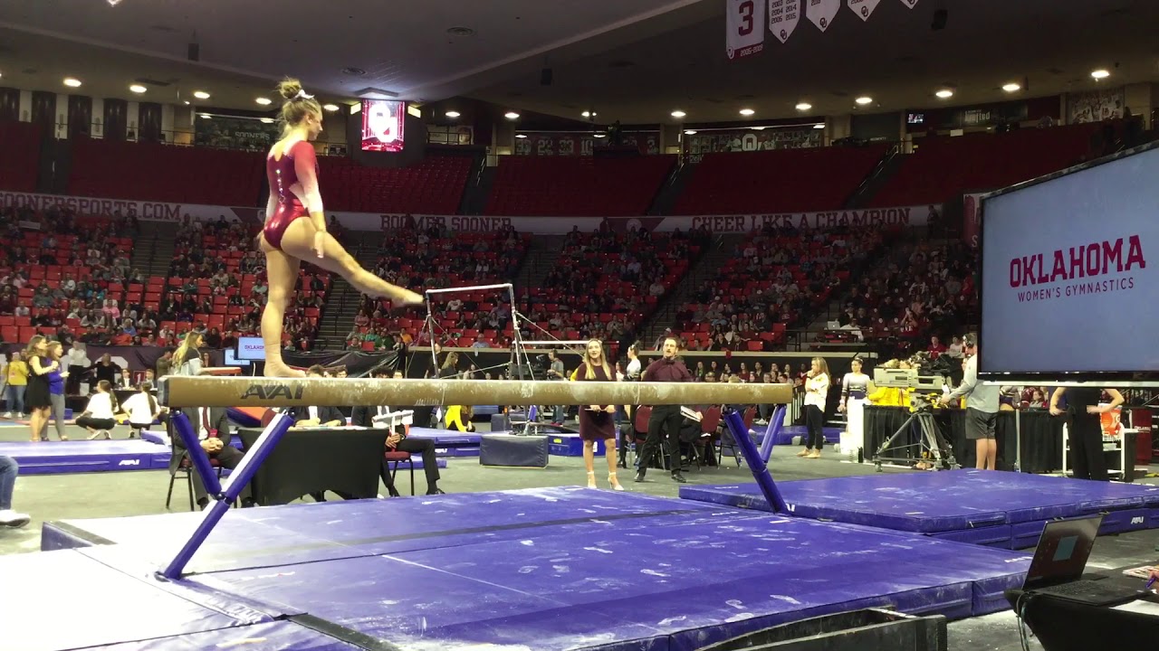Daisy Woodring Beam (9.675) @ OU 2-14-20 - YouTube