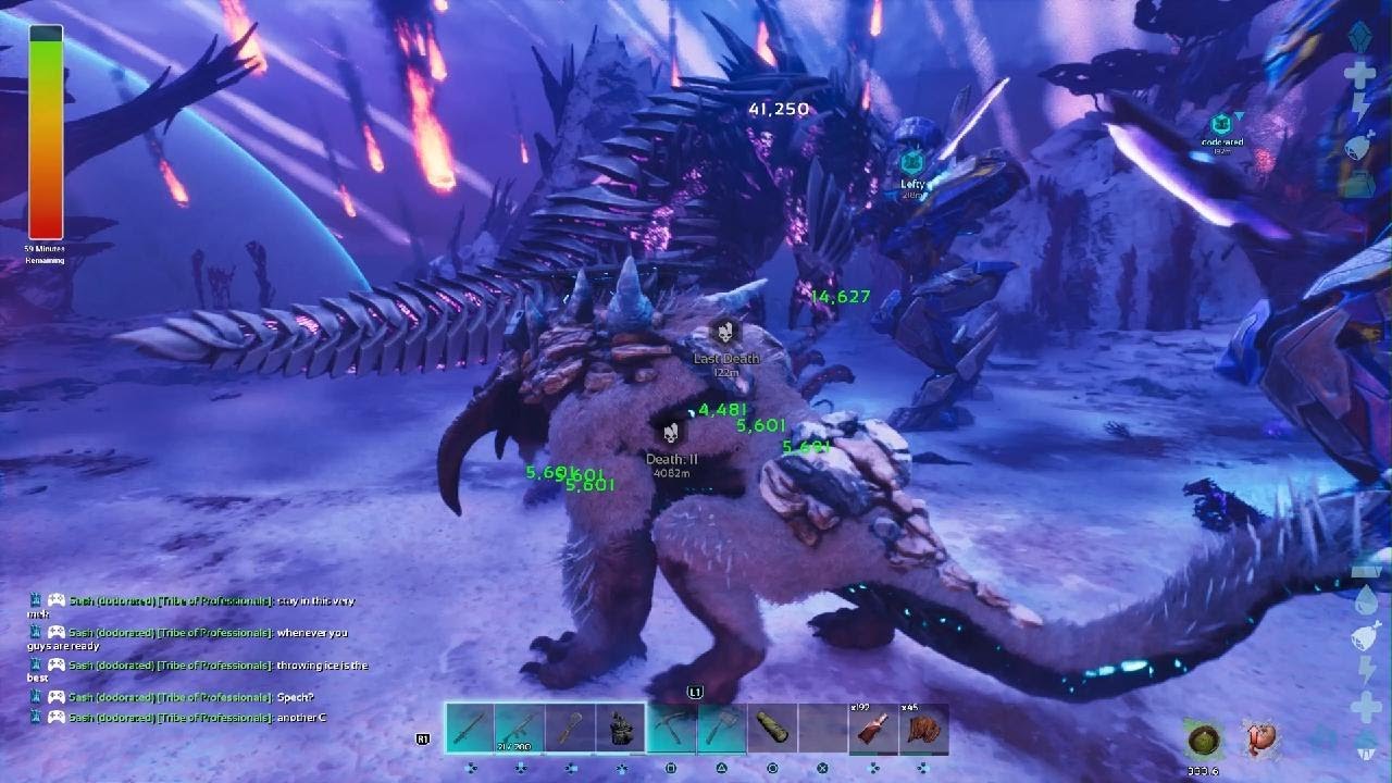 ARK Survival Ascended Extinction Alpha King Titan fight - YouTube