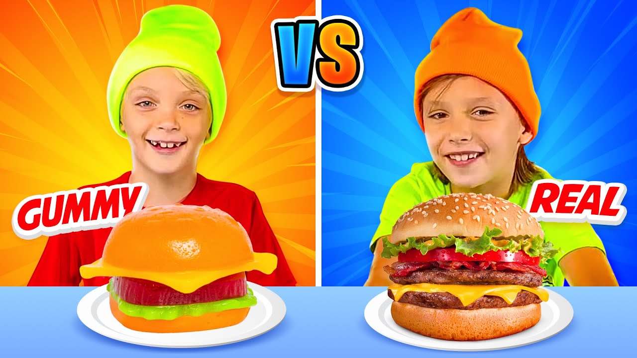 Gummy vs. Real Food Challenge with Mike and Alex... - YouTube