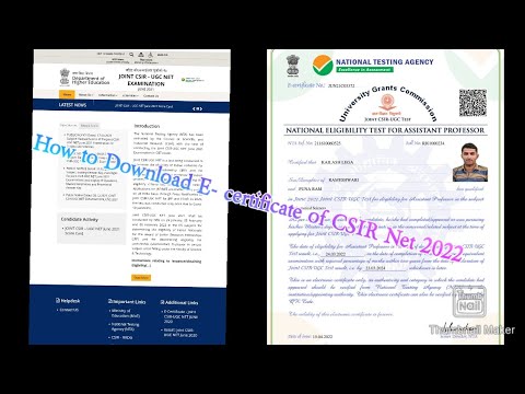 How to download E-certificate of CSIR Net 2022 #csirnetresult,# ...