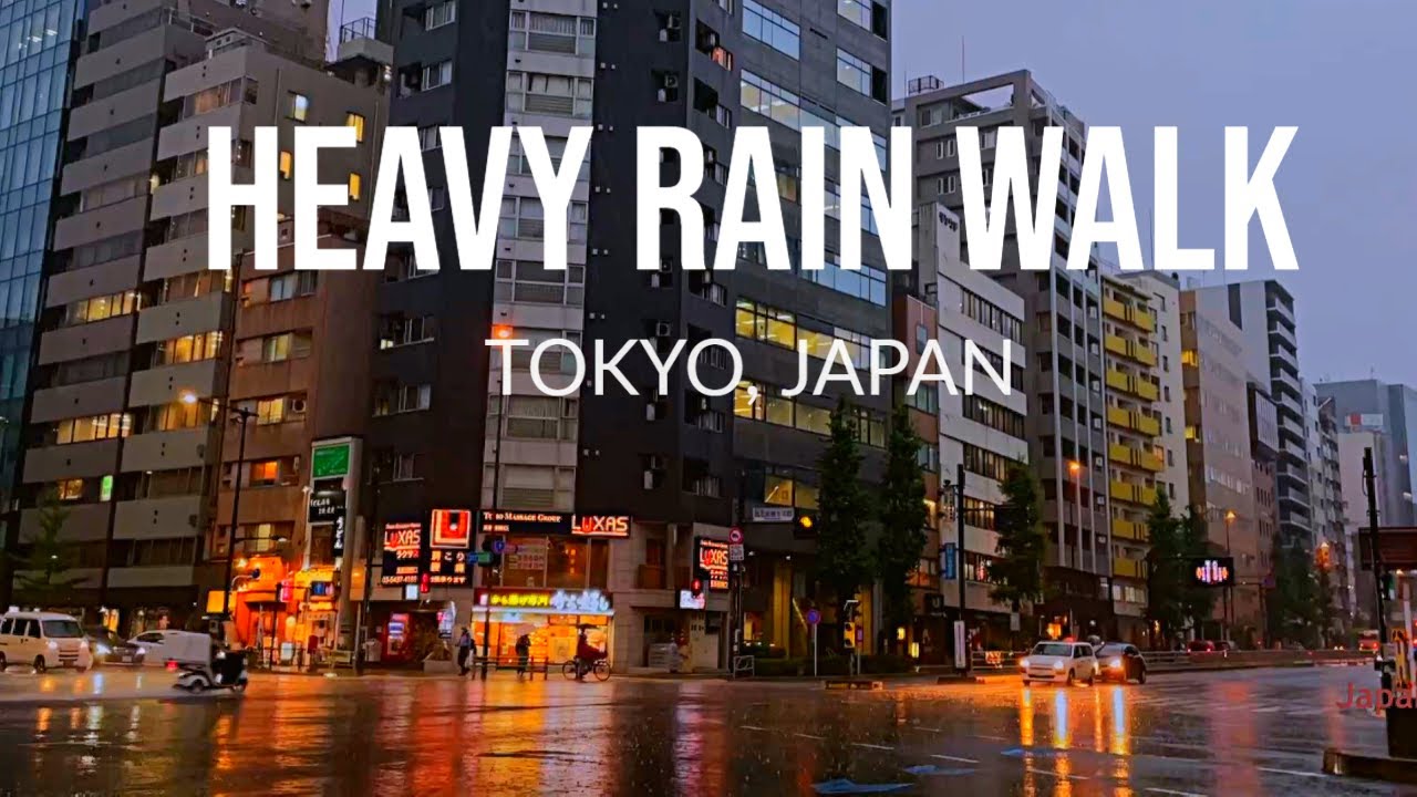 Heavy Rain Walk Tokyo|| City Rain sound for sleep - YouTube