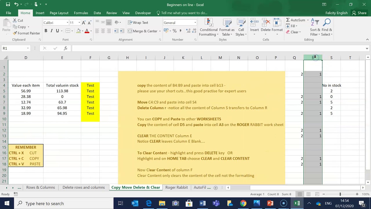 ss delete cut copy and clear - YouTube