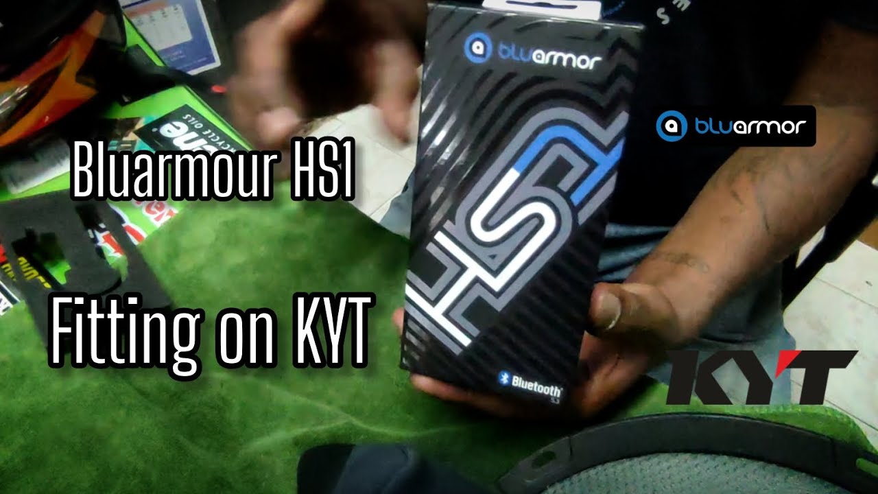 Bluarmour HS1 Bluetooth Fitting on KYT TT-COURSE - YouTube