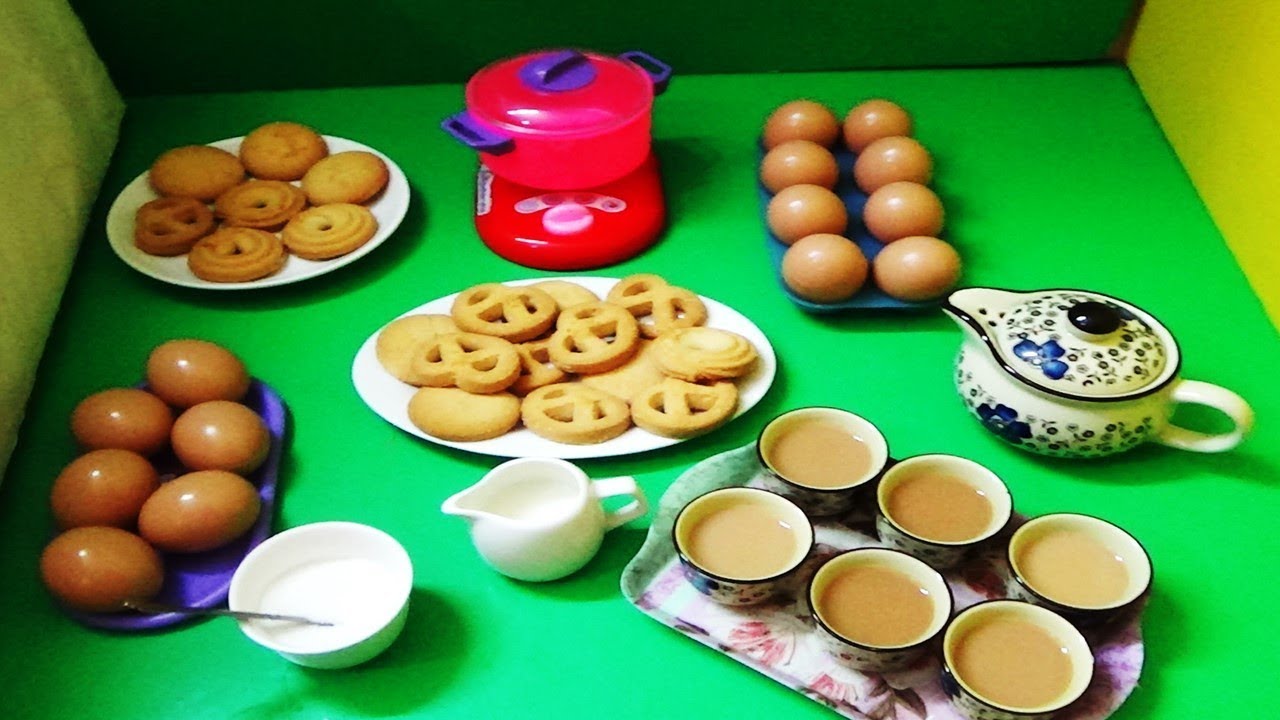 MINI TEA TIME PARTY TOYS FOR KIDS WITH REAL TEA,BOILED EGGS AND COOKIES ...